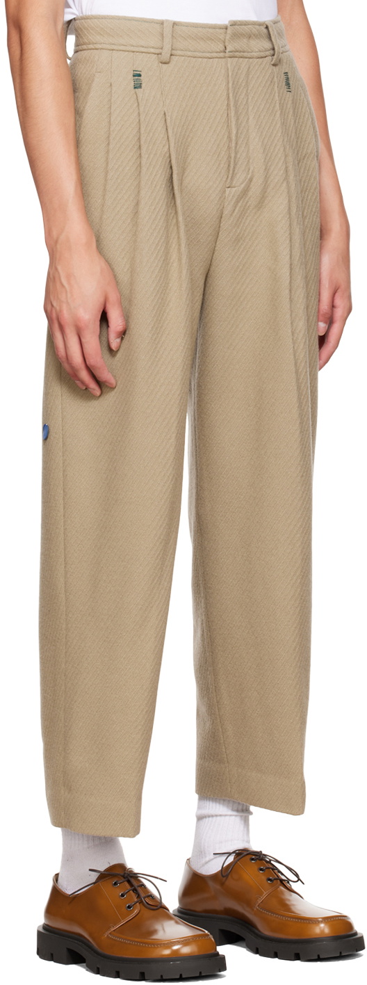 ADER error Beige Pleated Trousers ADER error