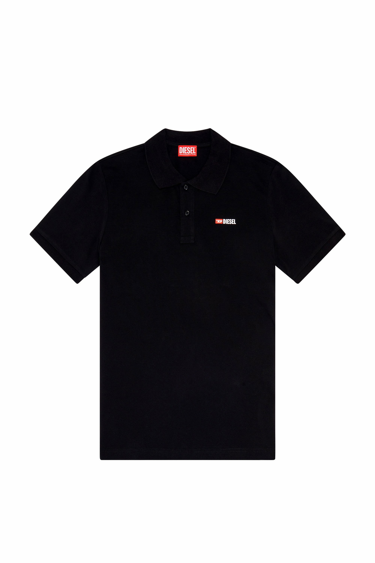 Diesel Polo shirt with 3D logo - Polos Mens in Black Diesel
