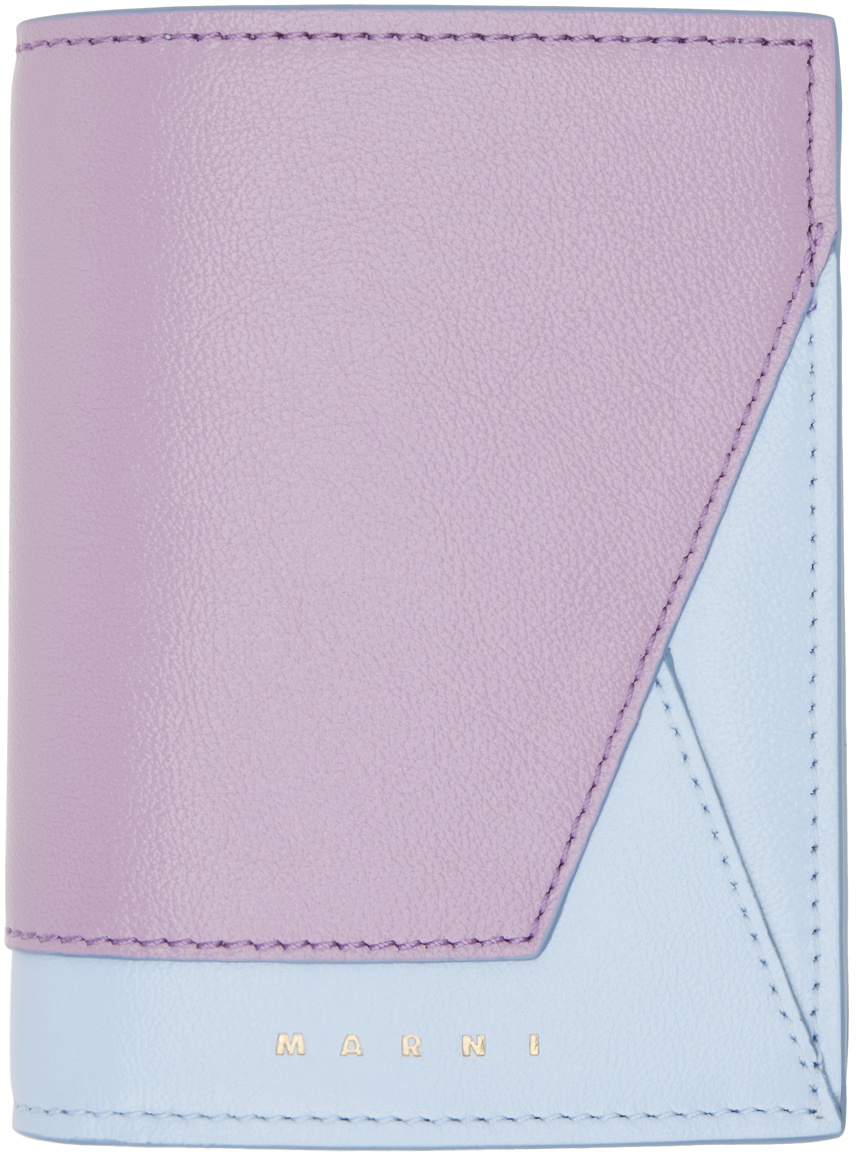 Marni Purple & Blue Crinkled Wallet Marni