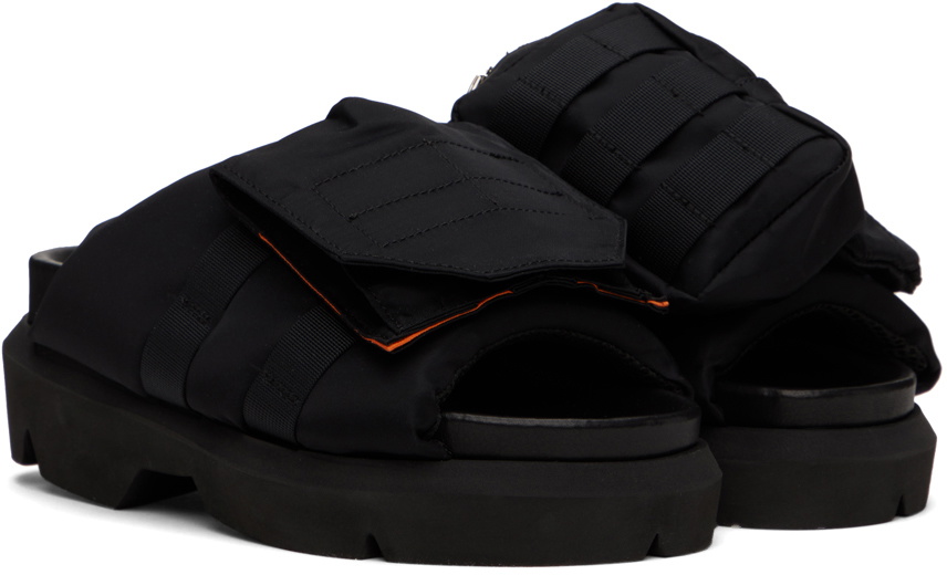 sacai Black Pocket Slides Sacai