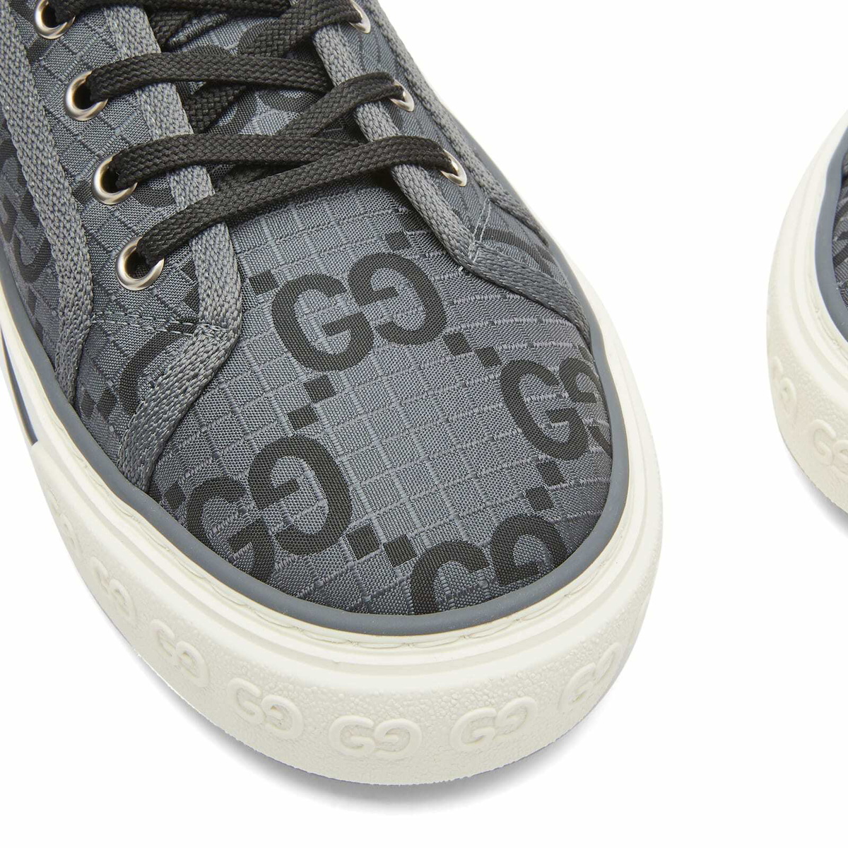 Gucci Men's Ripstop Tennis Sneakers in Black/Grey Gucci