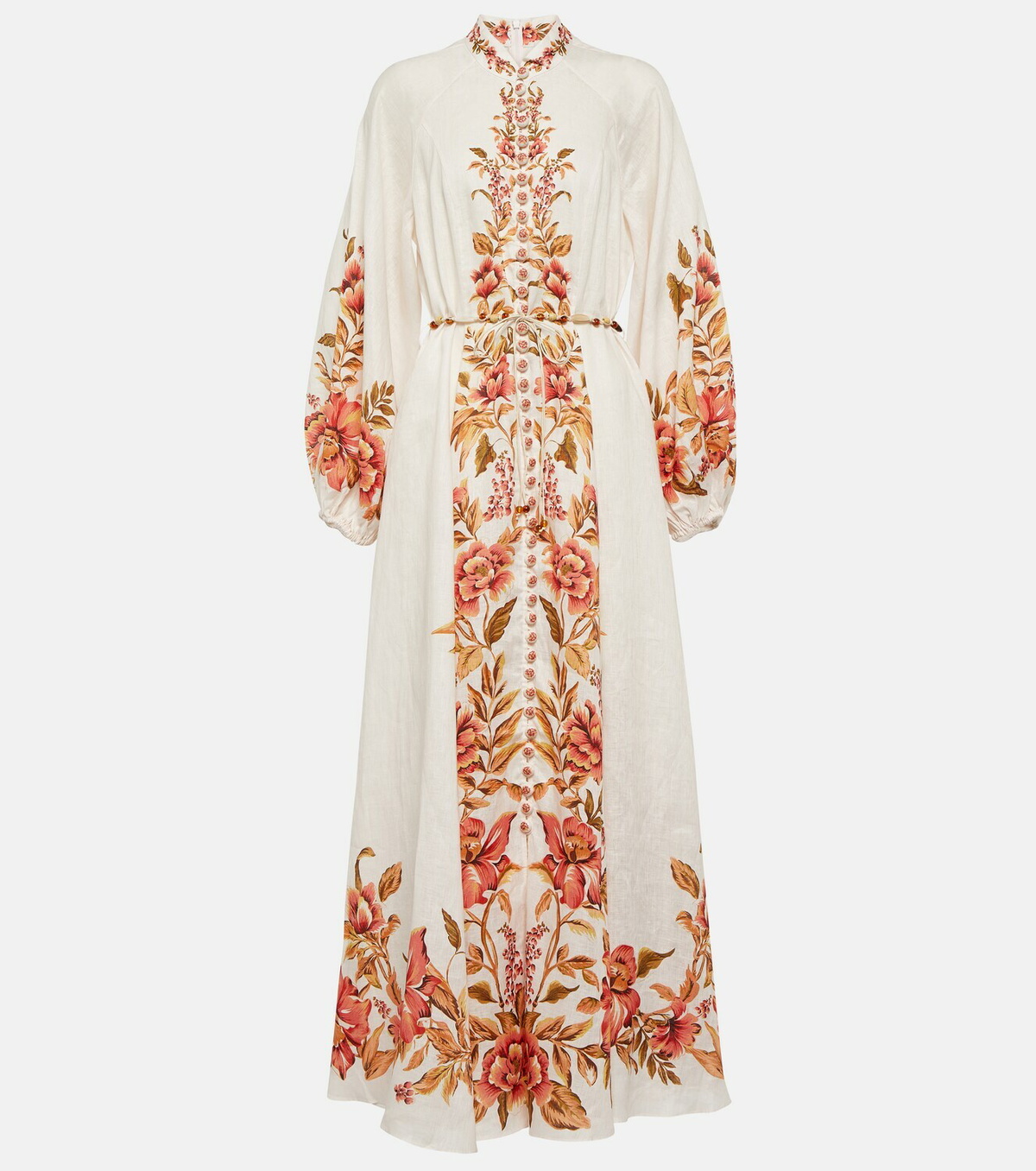 Zimmermann Vacay Billow belted floral linen maxi dress Zimmermann
