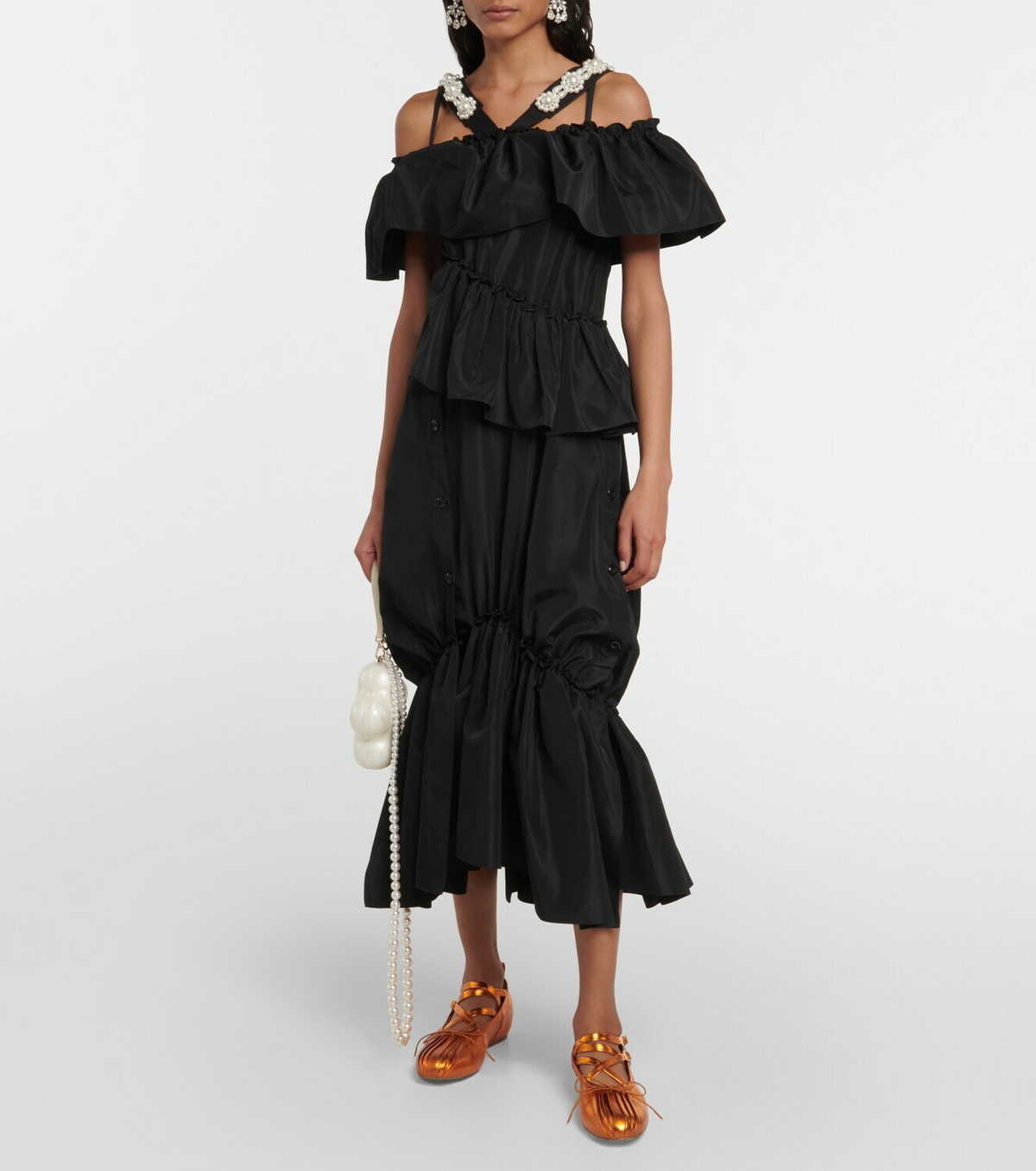 Simone Rocha Metallic leather ballet flats Simone Rocha