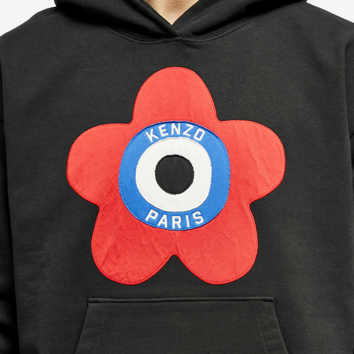 Kenzo Paris Men's Kenzo Target Oversized Popover Hoodie in Black Kenzo