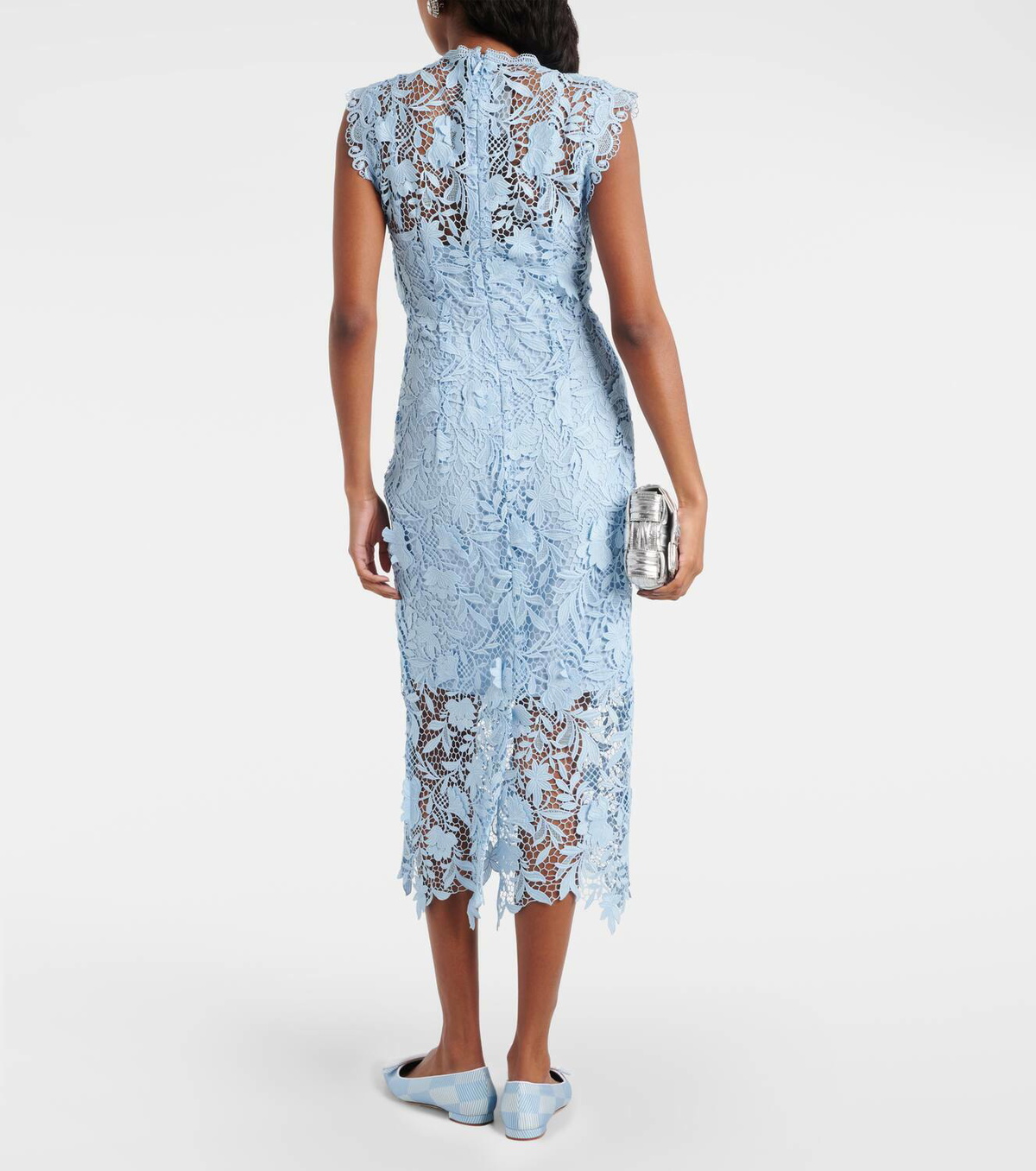 Monique Lhuillier Guipure lace midi dress Monique Lhuillier