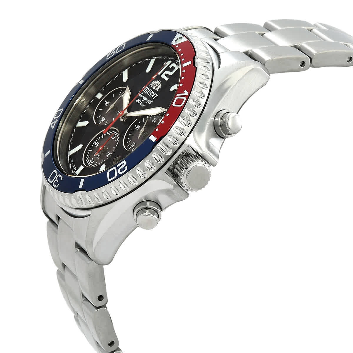 Orient Mako Solar Chronograph Blue Dial Mens Watch RA-TX0201L10B Orient