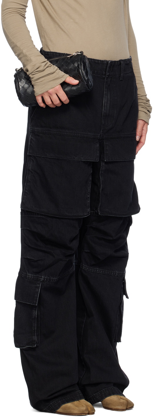 Entire Studios Black Heavy Denim Cargo Pants Entire Studios