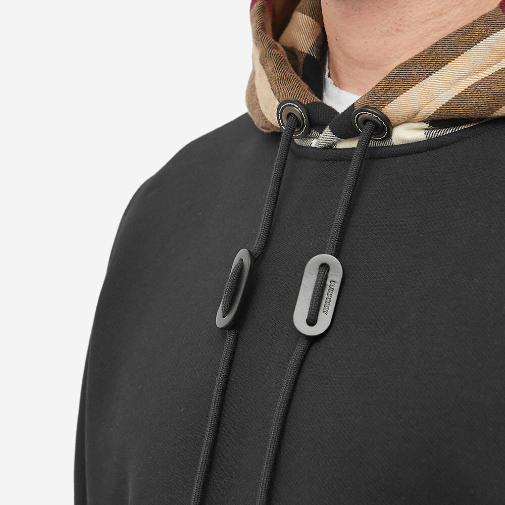 Burberry Men's Samuel Check Hood Hoody in Black Burberry