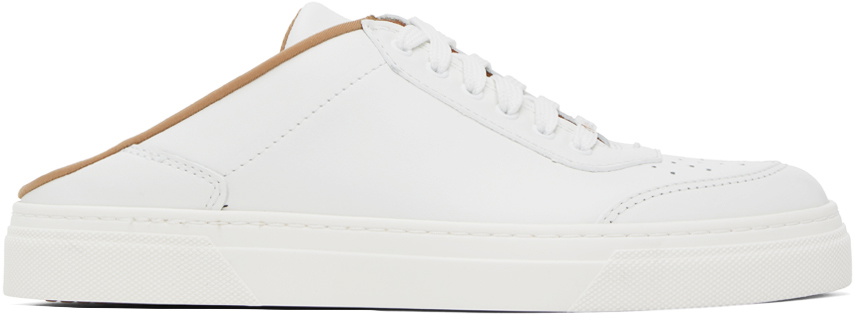 Max Mara White Perforated Mules Max Mara