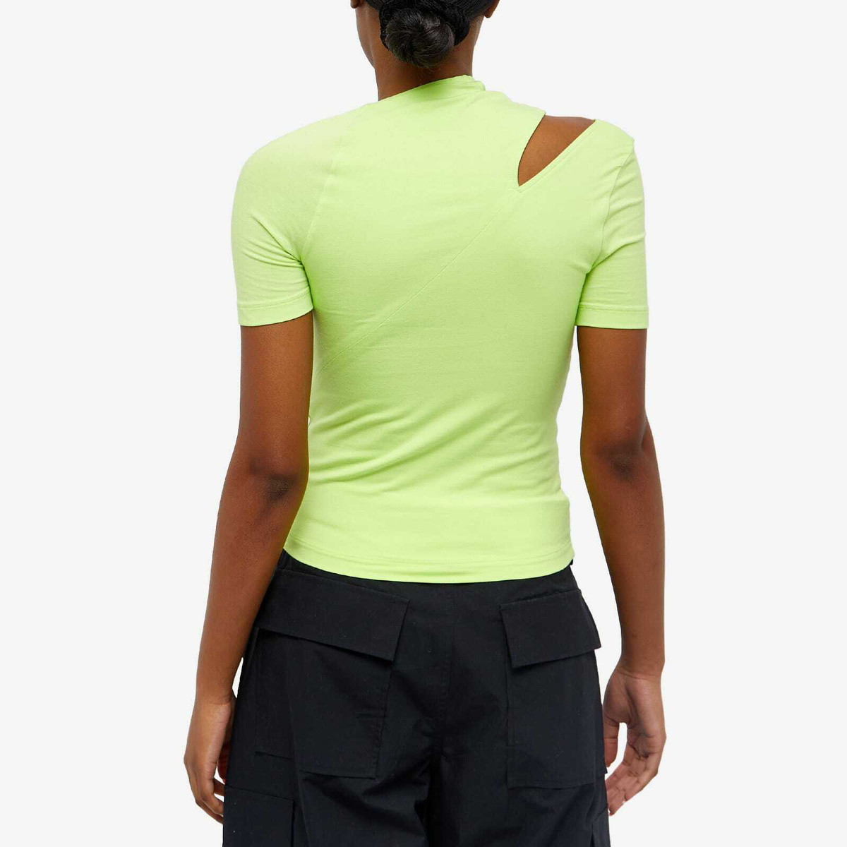 Helmut Lang Women's Slash Neck T-Shirt in Iguana Helmut Lang