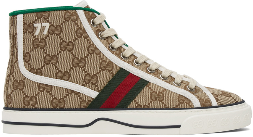 Gucci Beige 'Gucci Tennis 1977' High-Top Sneakers Gucci