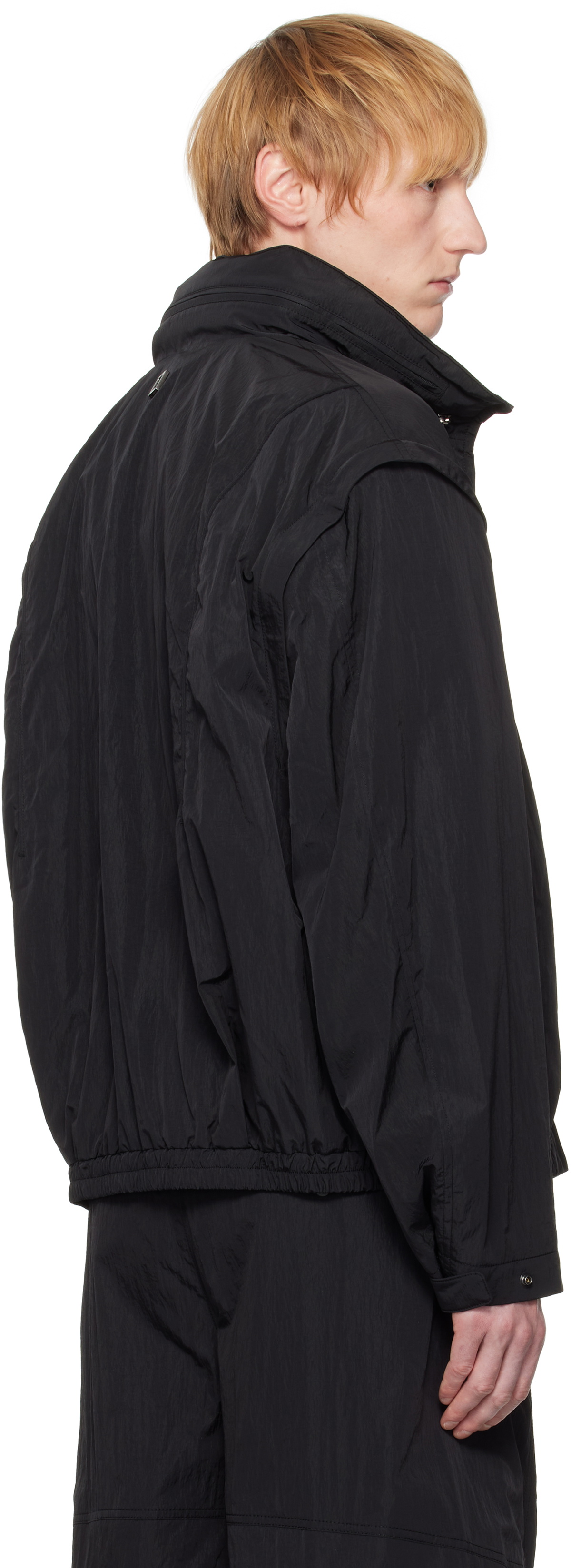 WOOYOUNGMI Black Nylon Track Jacket Wooyoungmi