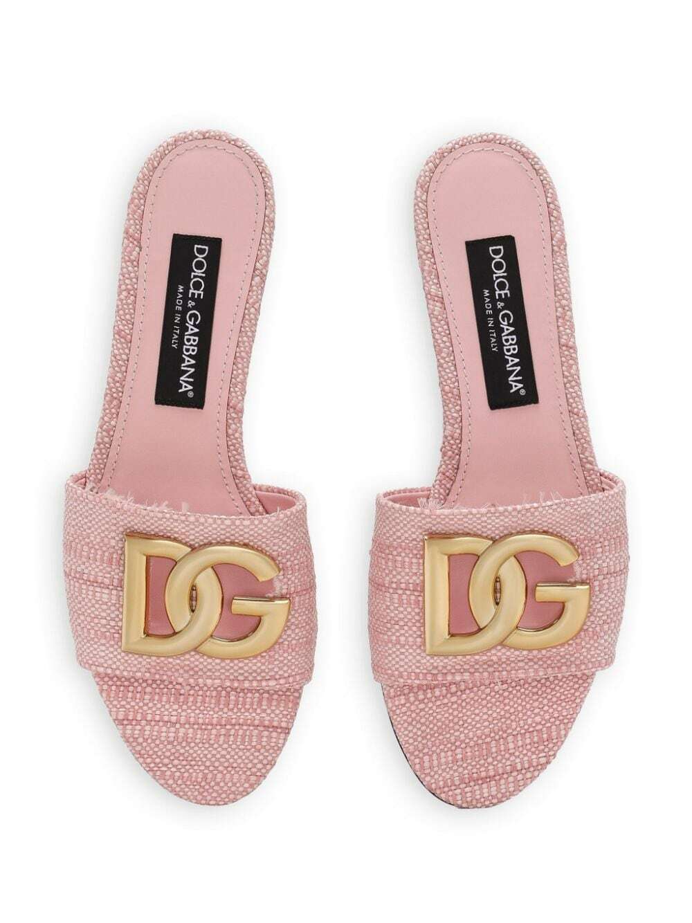 DOLCE & GABBANA - Dg Logo Leather Slides Dolce & Gabbana