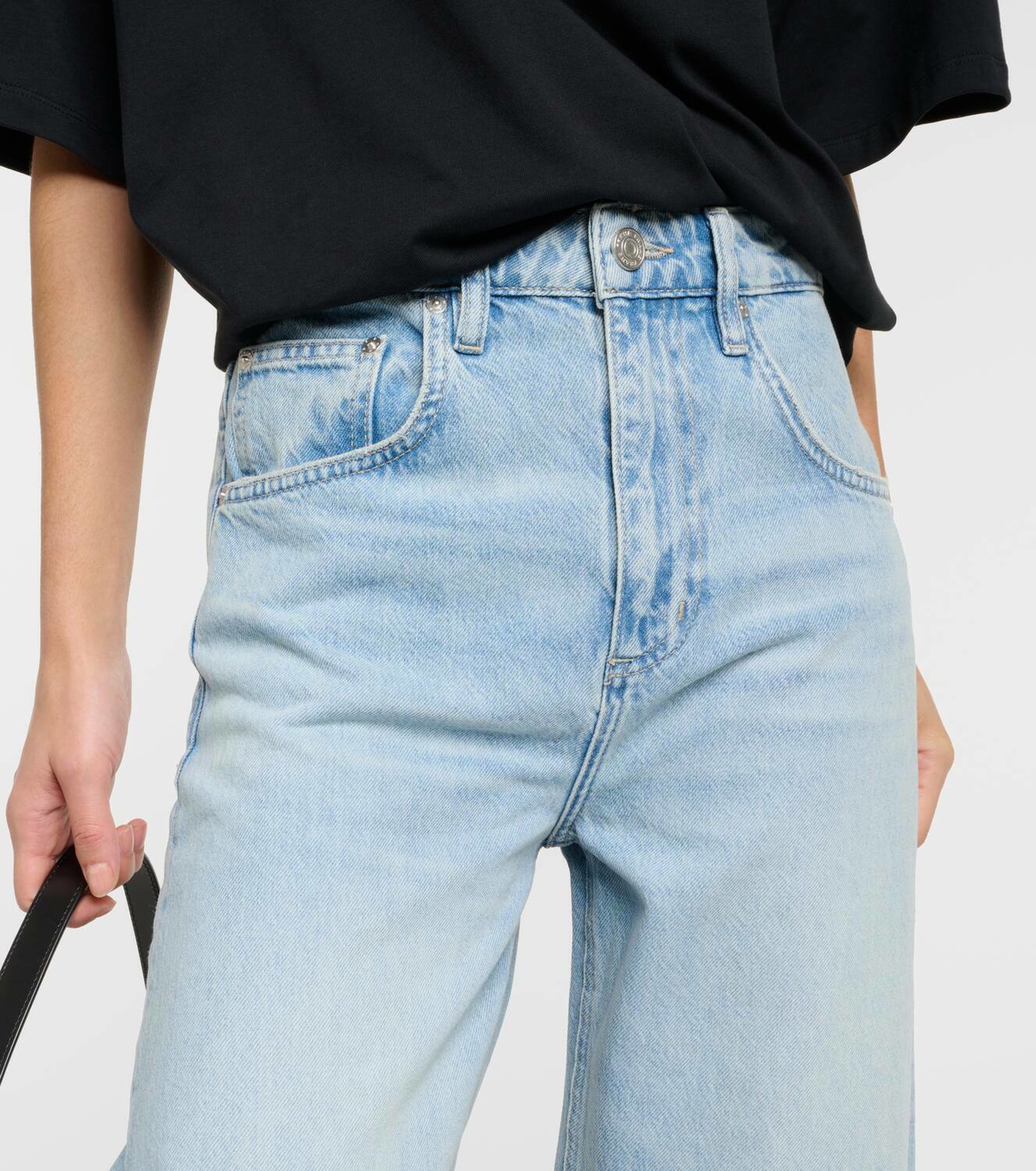Frame High-rise barrel-leg jeans Frame Denim