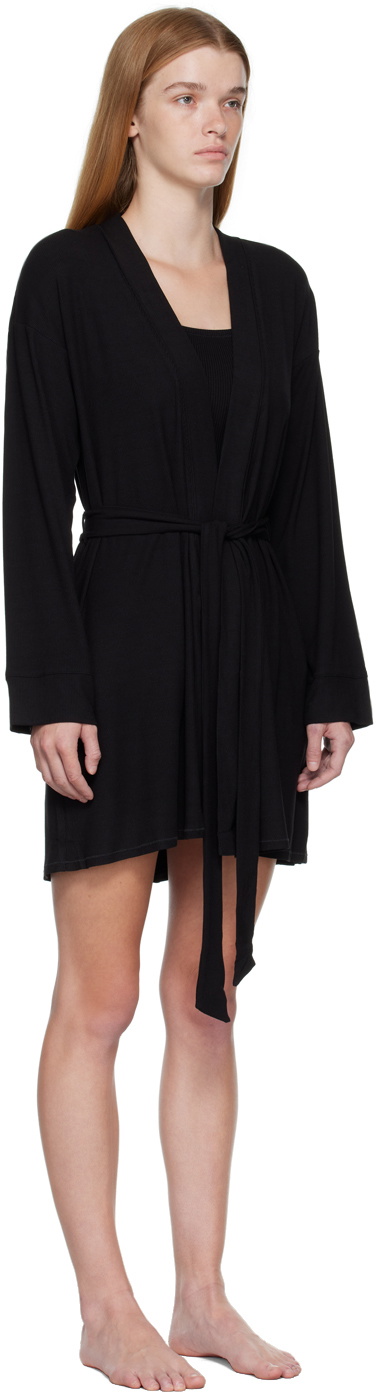 SKIMS Black Soft Lounge Robe SKIMS