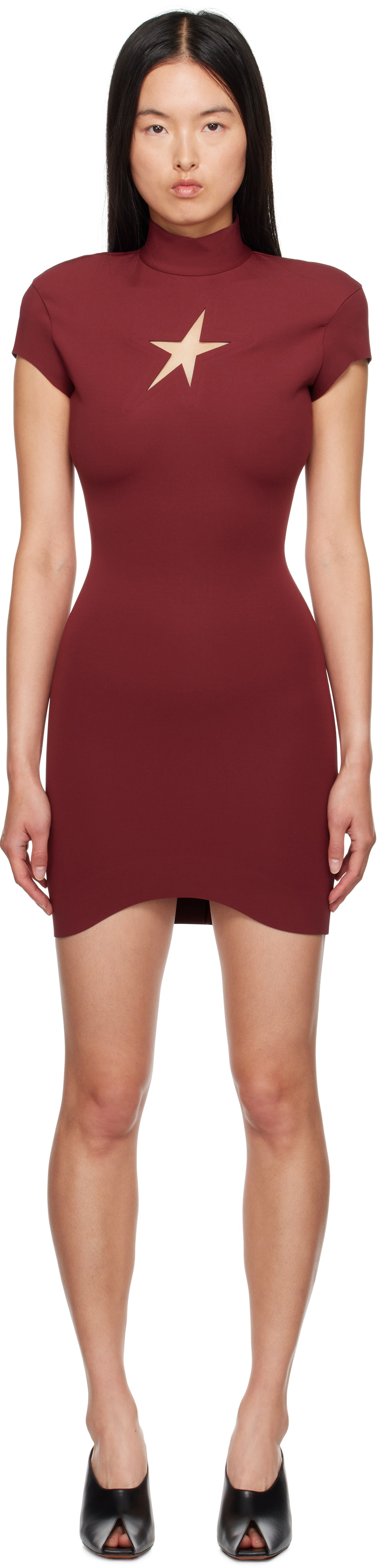 Mugler Red Star Mini Dress Mugler