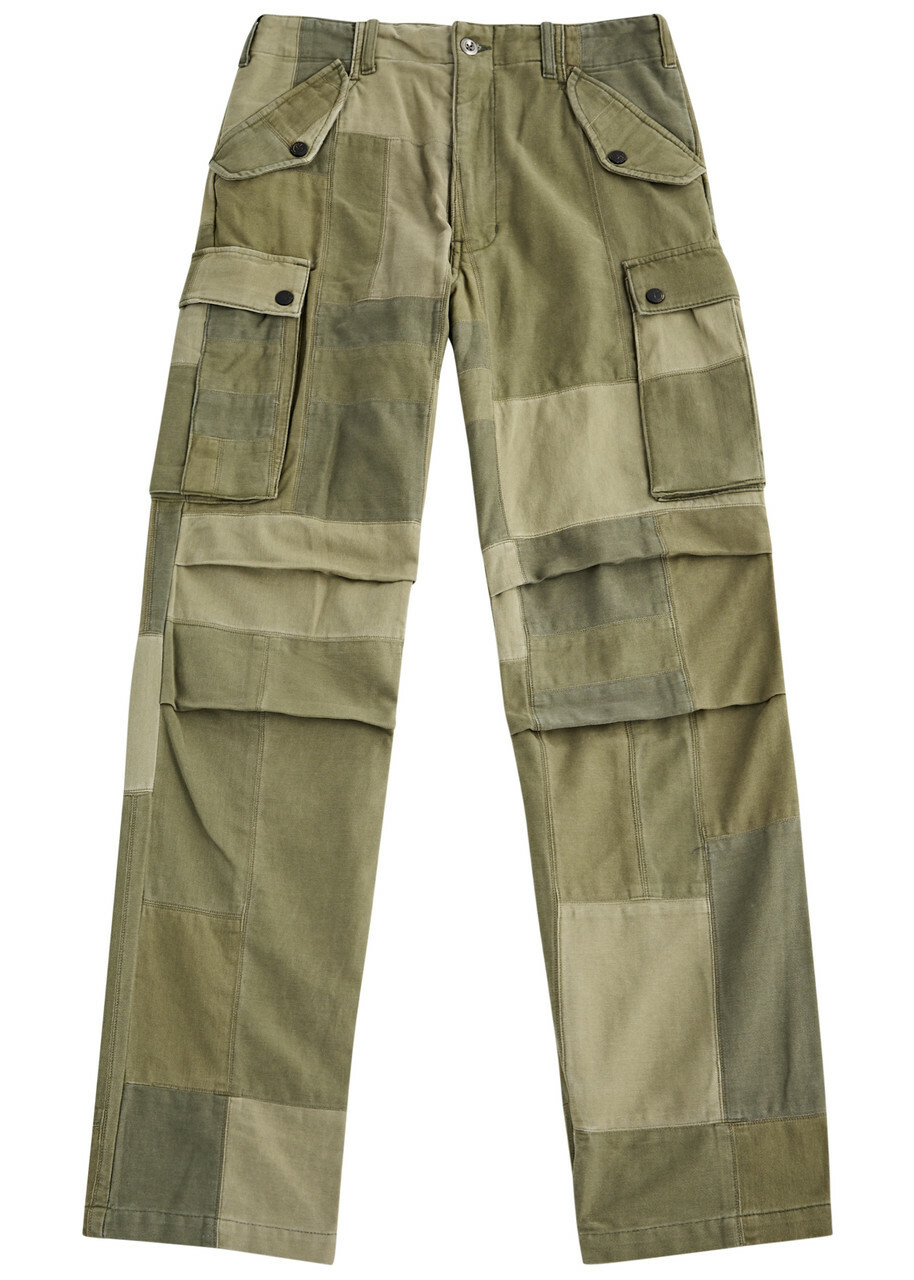 Gallery Dept. Marcus Patchwork Cotton Cargo Trousers Green Gallery Dept.