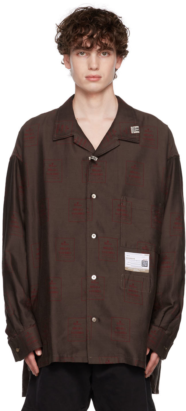 Miharayasuhiro Brown MMY Tag Shirt Maison MIHARA YASUHIRO