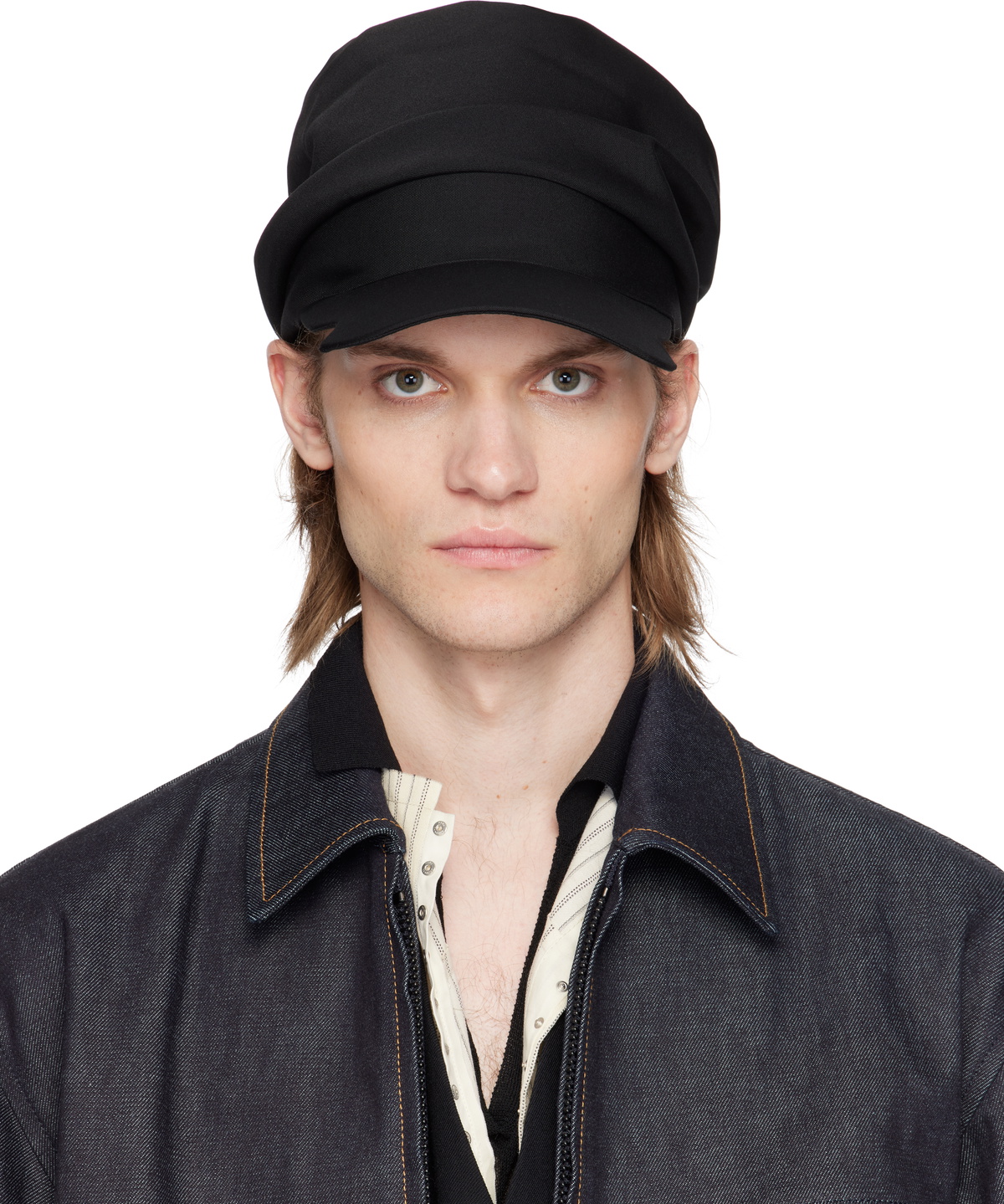 Y's For Men Black Drape Cap Y's For Men