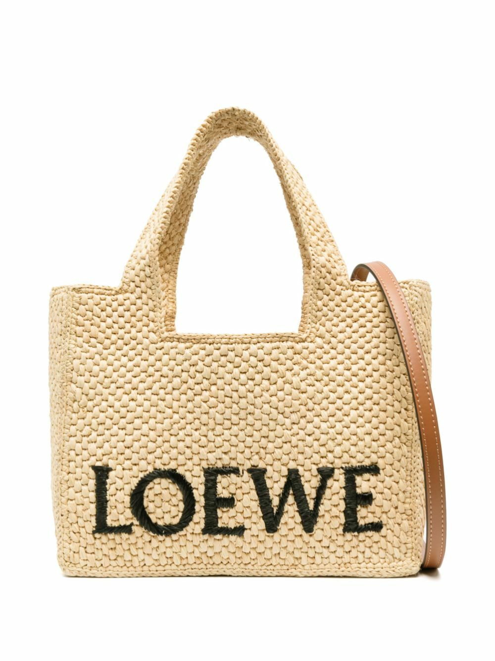LOEWE - Loewe Font Small Raffia Tote Bag Loewe