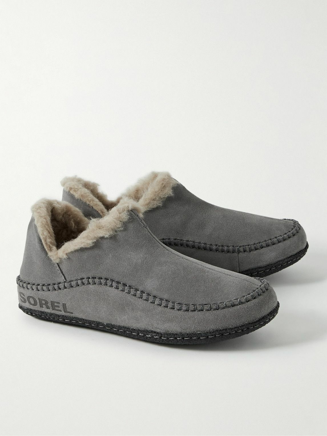 Sorel - Manawan™ II Faux Shearling-Lined Suede Slippers - Gray Sorel