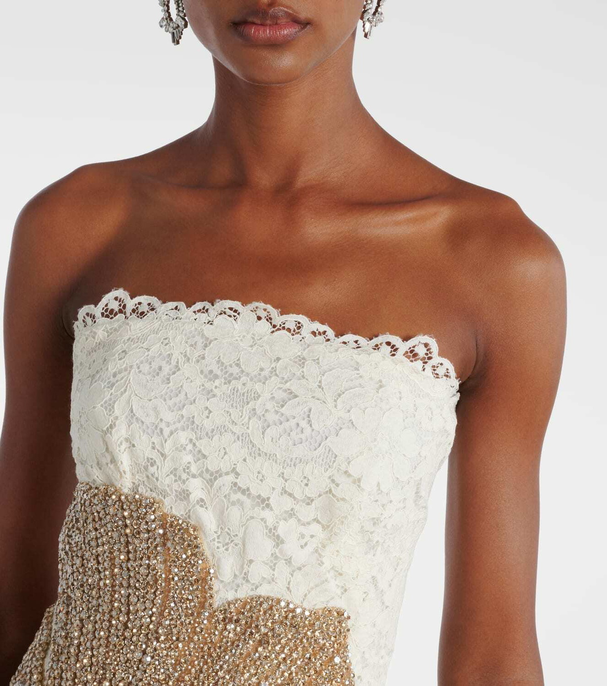 Costarellos Hallis embellished lace cocktail dress Costarellos
