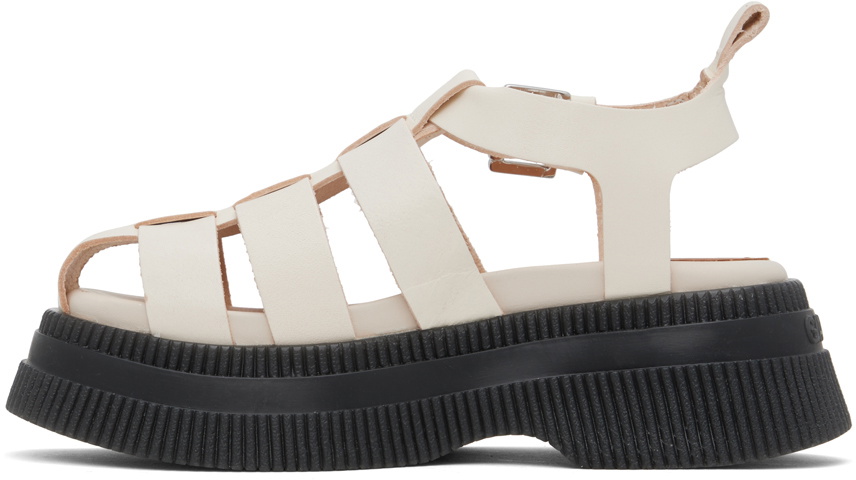 GANNI Off-White Grid Sandals GANNI