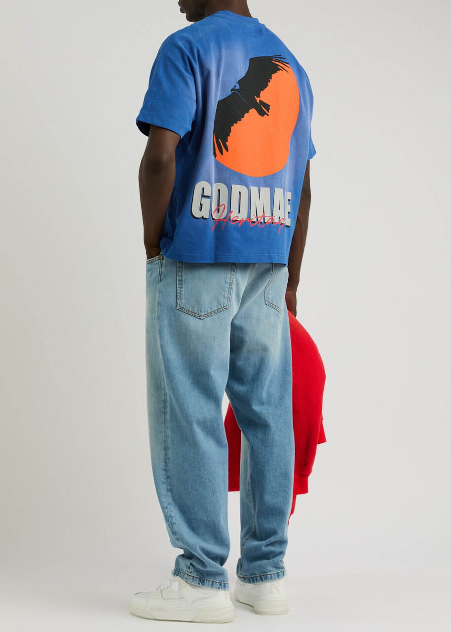 God Made Heritage Logo-print Cotton T-shirt Blue God Made