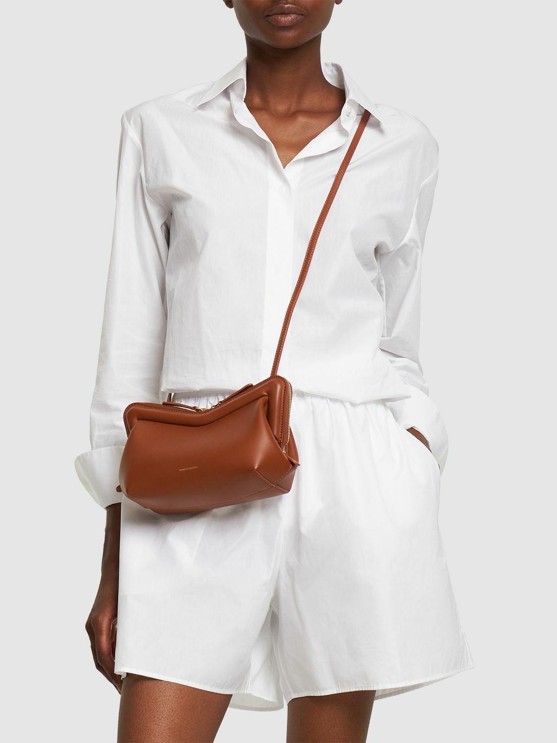 MANSUR GAVRIEL - Mini M Frame Leather Shoulder Bag Mansur Gavriel