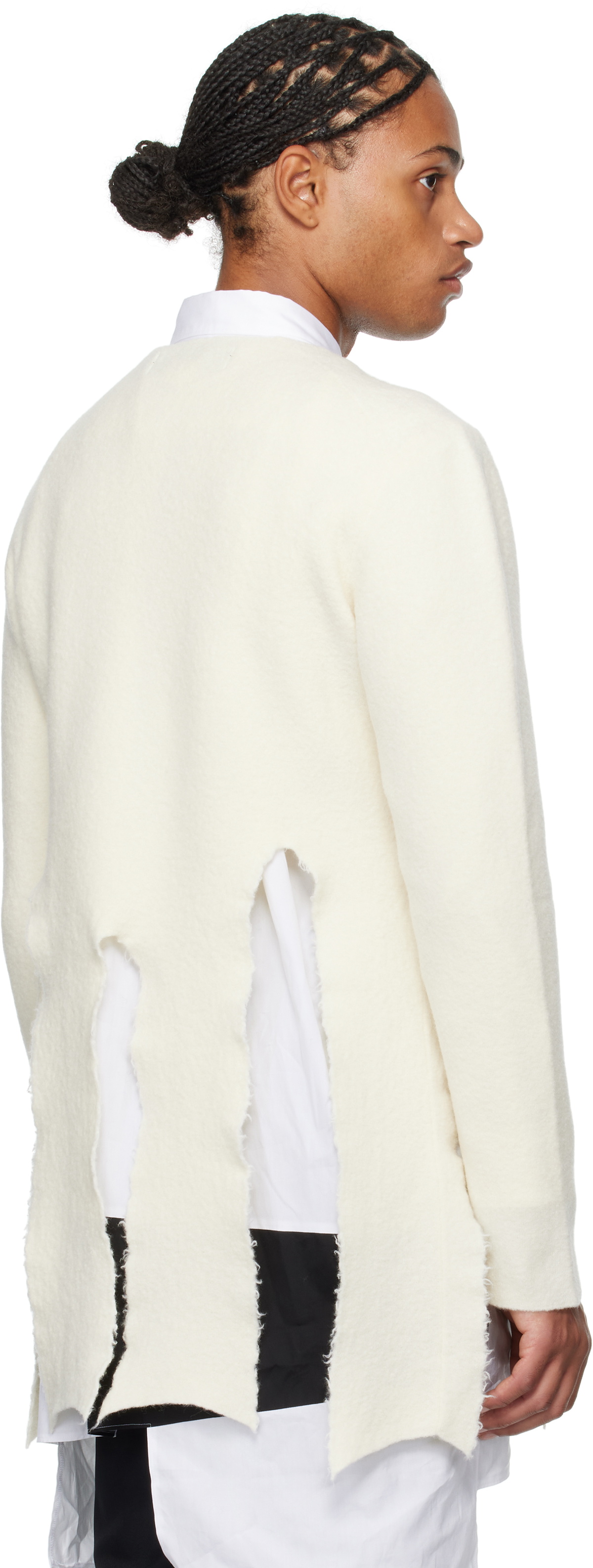 Comme des Garçons Homme Plus Off-White Worsted Wool Sweater Comme des ...