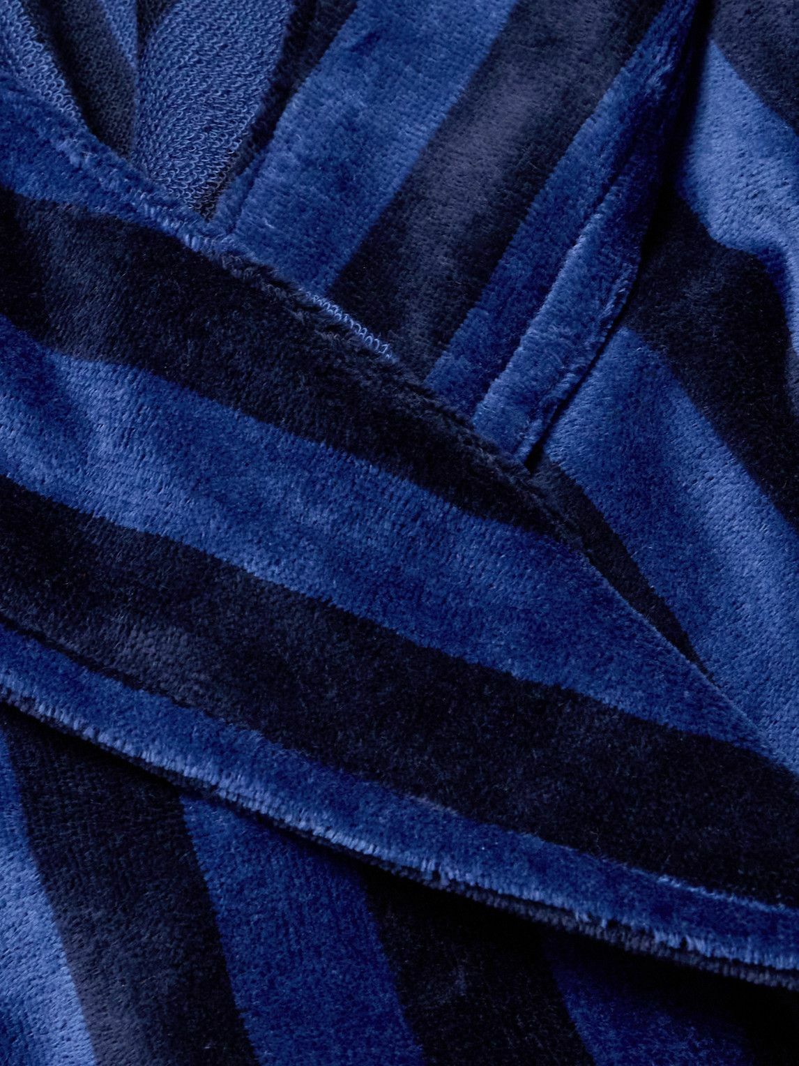 Derek Rose - Aston 36 Striped Cotton-Blend Terry Robe - Blue Derek Rose