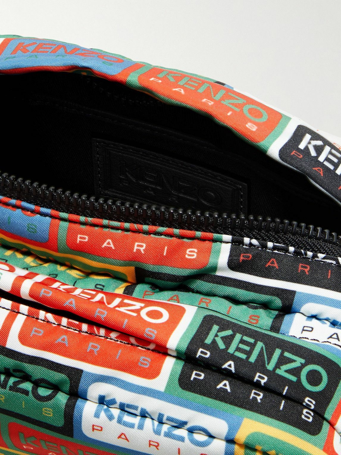 KENZO - Leather-Trimmed Logo-Print Tech-Twill Messenger Bag Kenzo