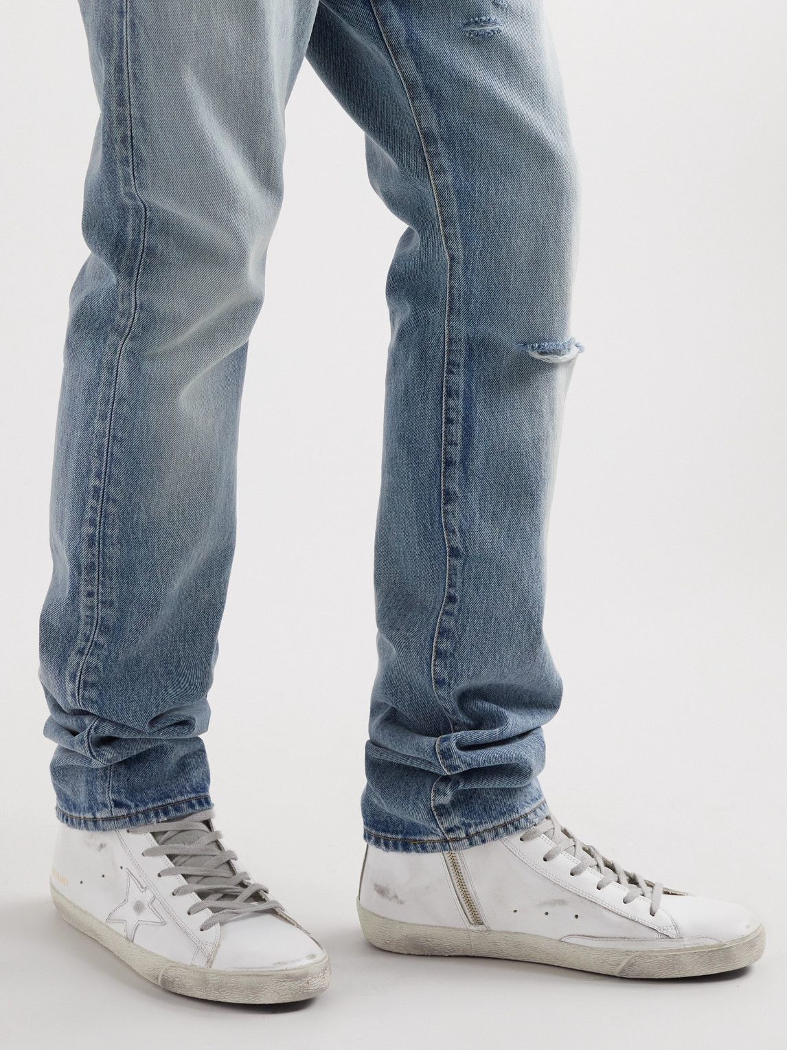Golden Goose - Francy Distressed Leather High-Top Sneakers - White ...