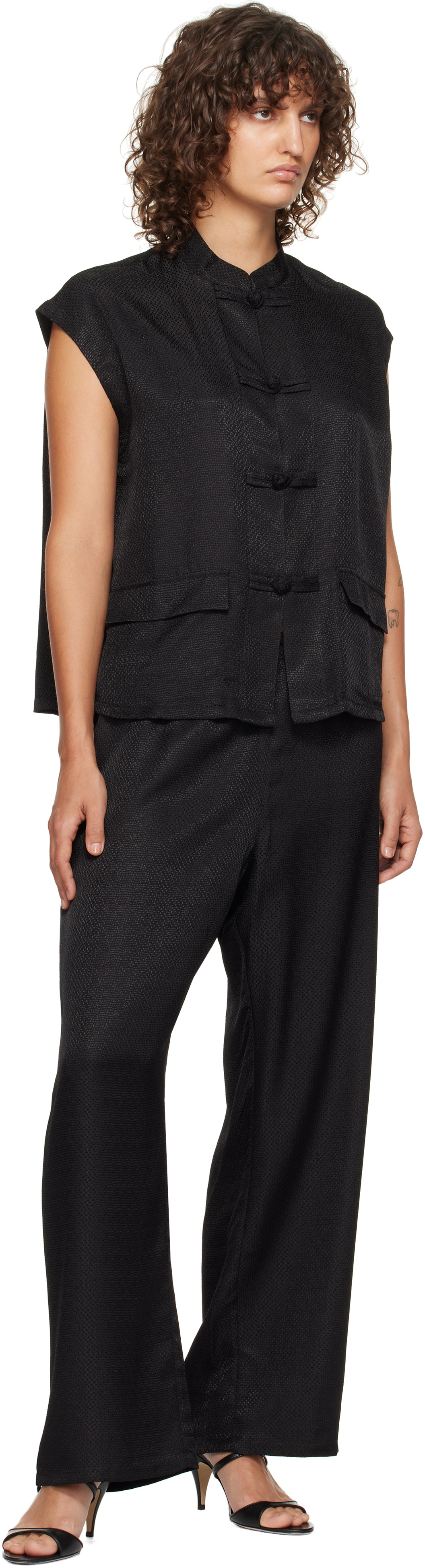 Sleeper Black Sakura Lounge Jacquard Pyjama Set Sleeper