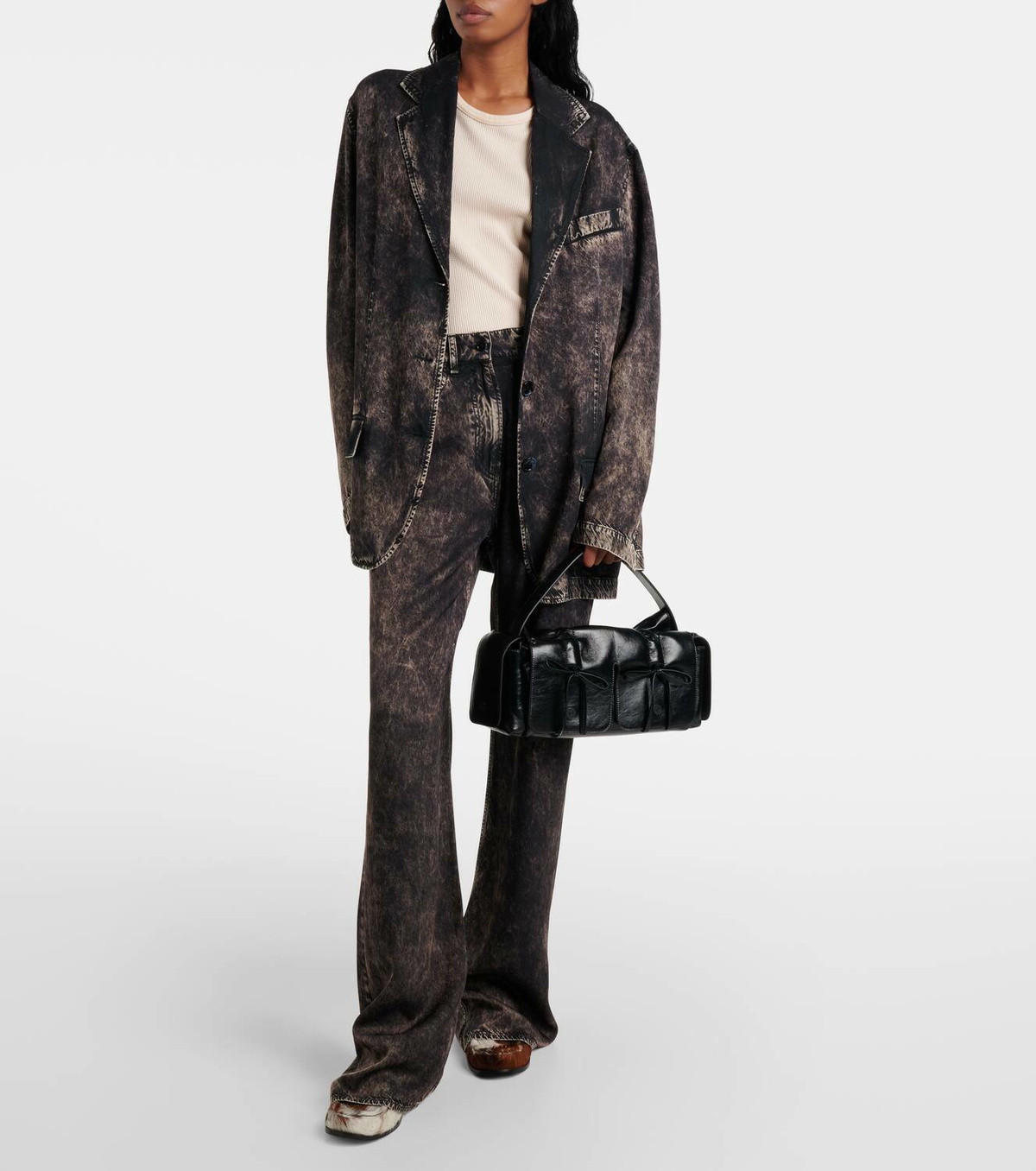 Acne Studios Bow-detail leather tote bag Acne Studios