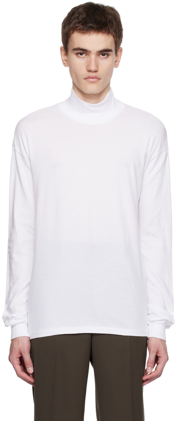 AURALEE White Seamless Turtleneck Auralee