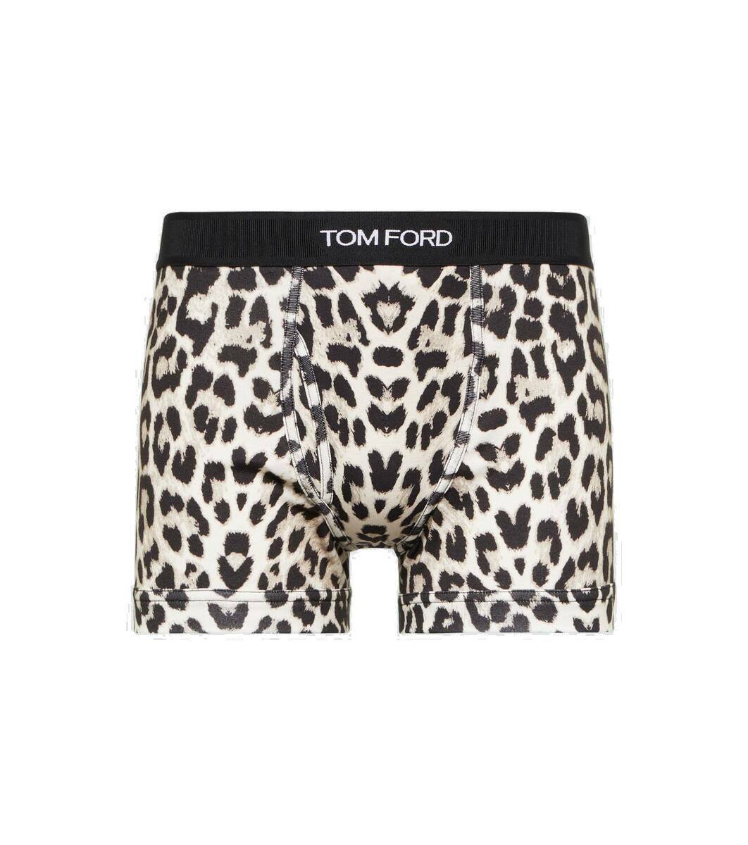 Tom Ford Leopard-print cotton-blend boxer briefs TOM FORD