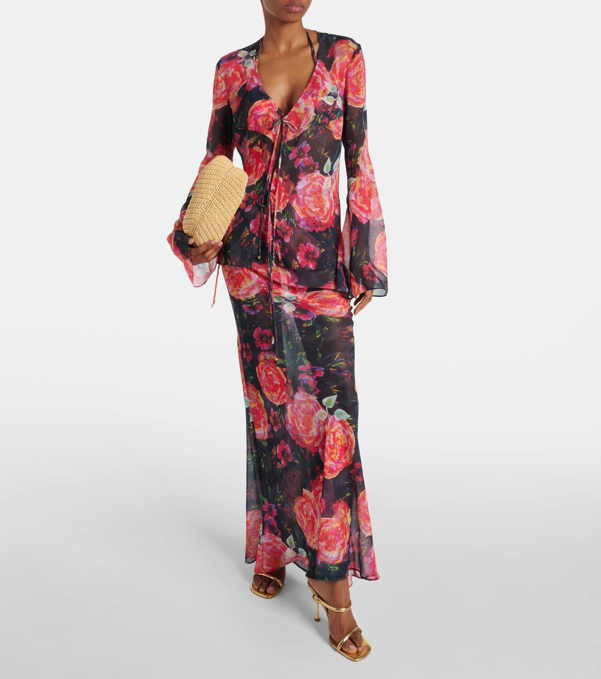 Bananhot Vanessa floral chiffon beach cover-up Bananhot