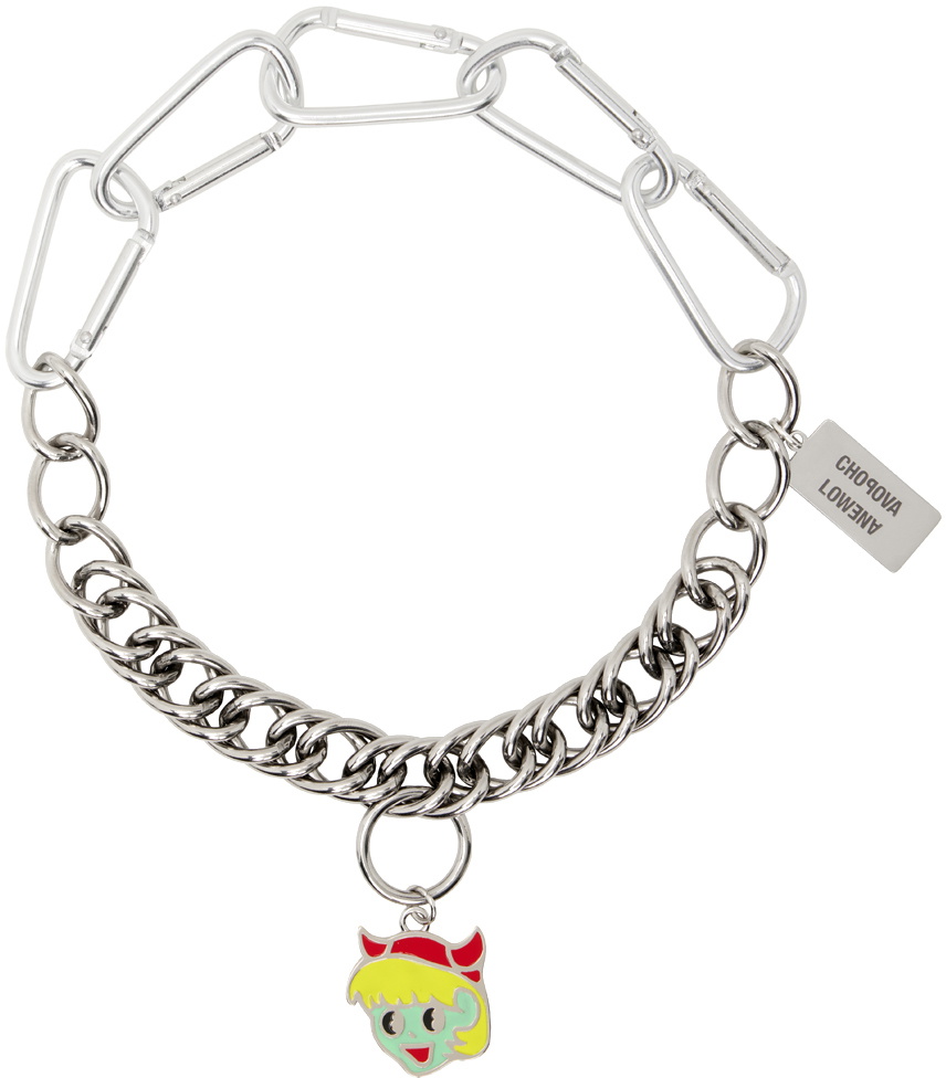 Chopova Lowena Silver Neon Girl Charm Necklace Chopova Lowena