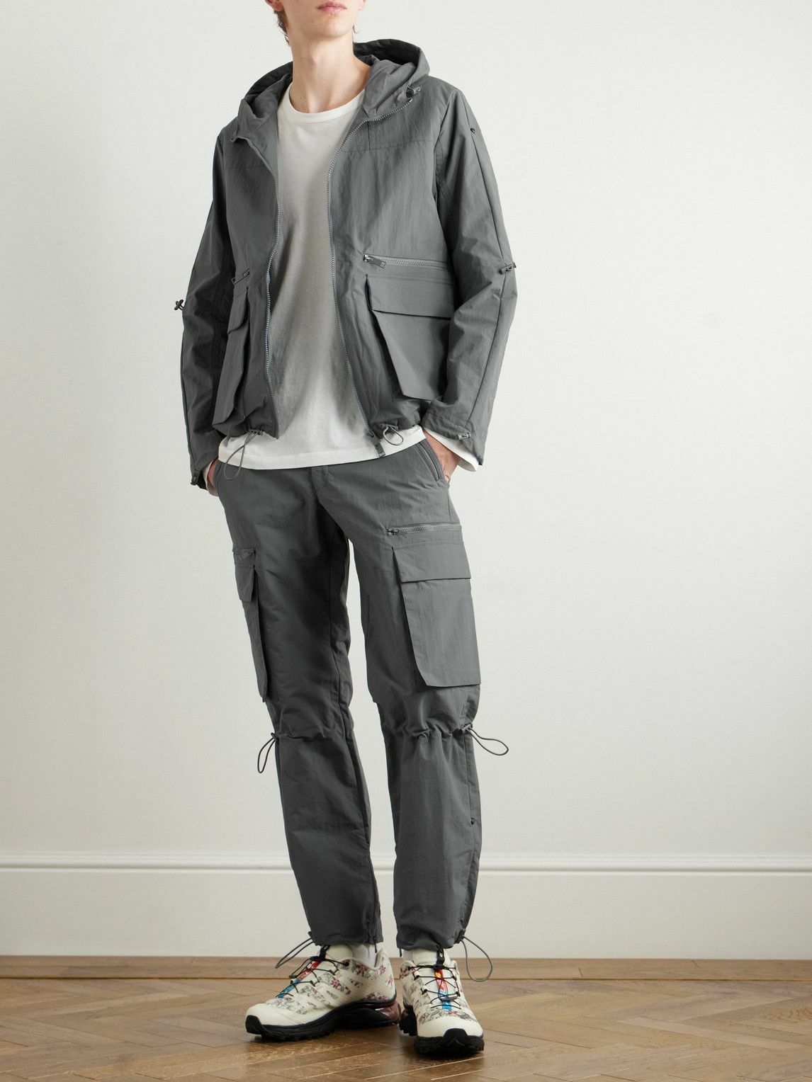 SAIF UD DEEN - Nylon Hooded Jacket - Gray SAIF UD DEEN