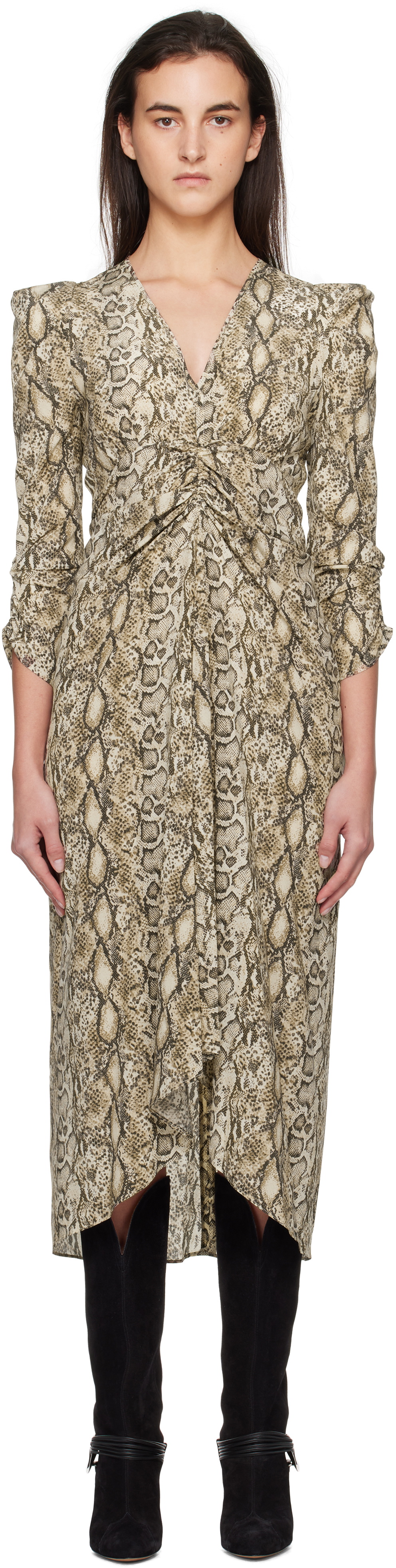 Isabel Marant Beige Albini Midi Dress Isabel Marant