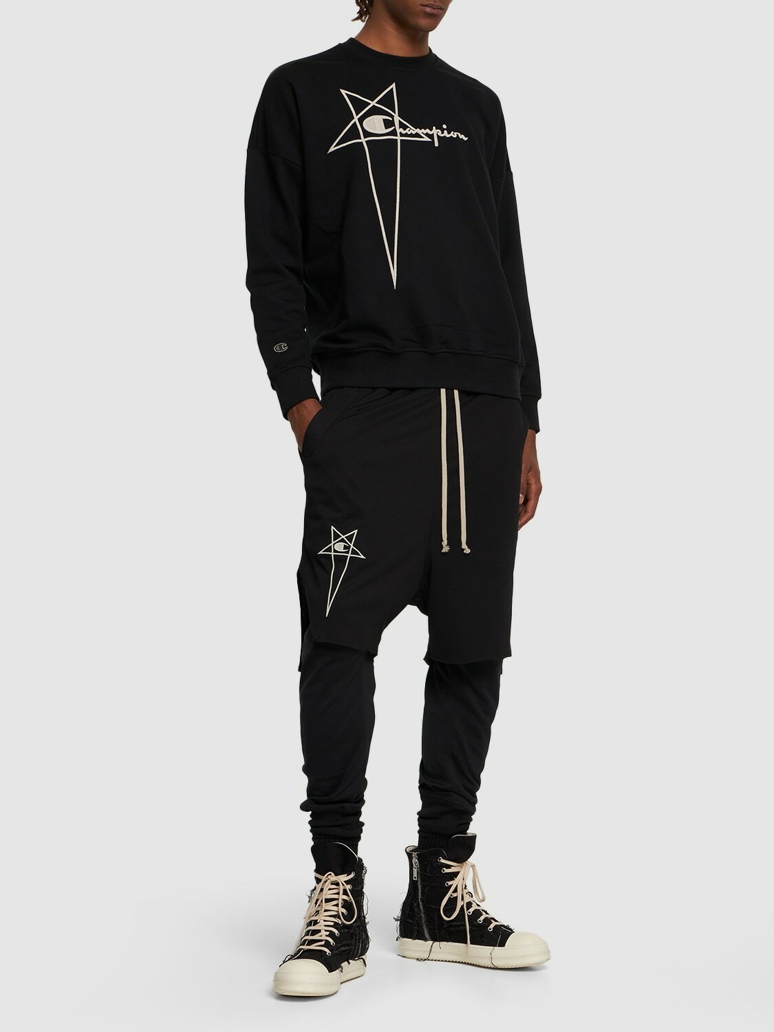 RICK OWENS - Organic Cotton Crewneck Sweatshirt Rick Owens
