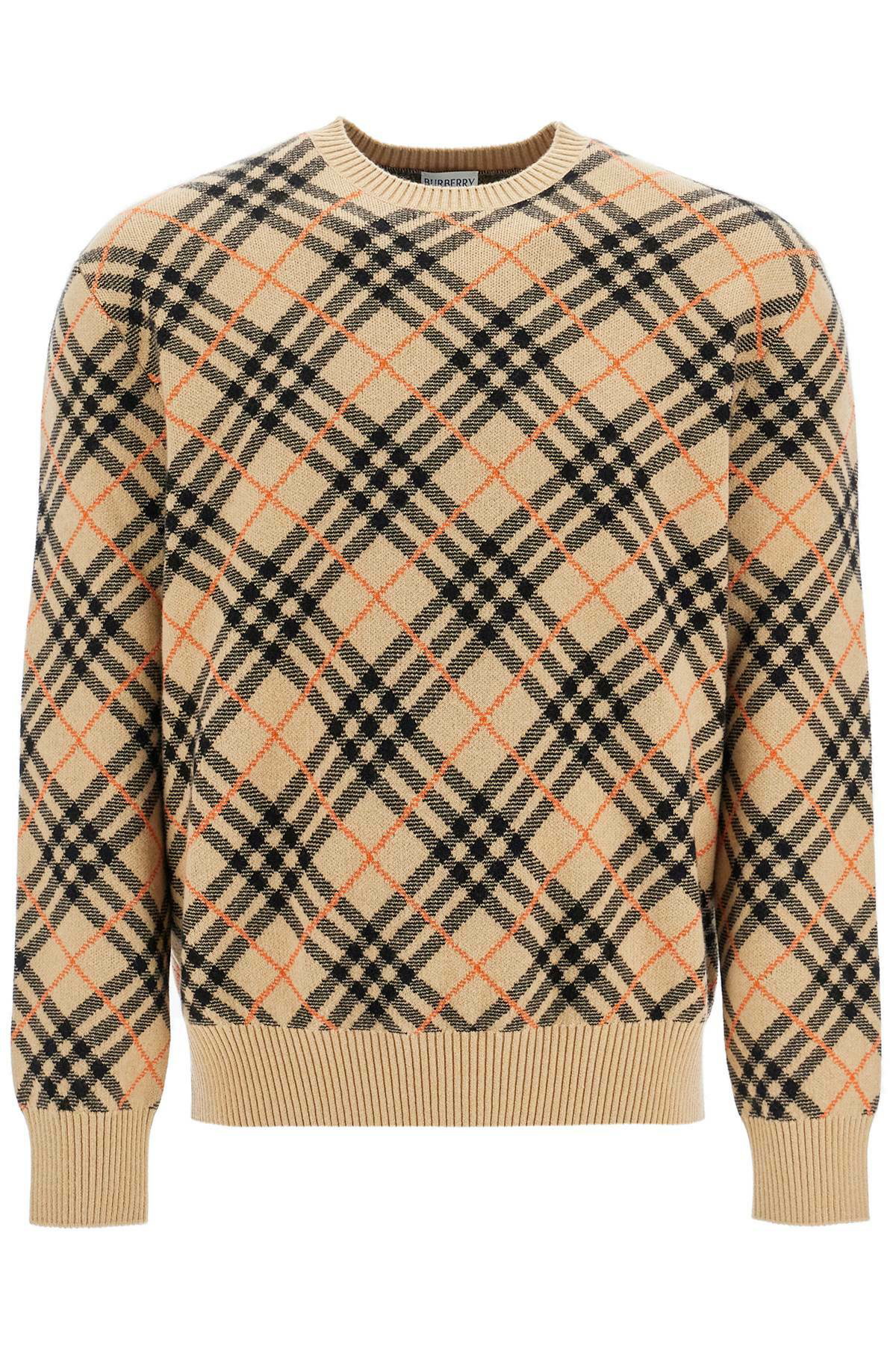BURBERRY cashmere check pullover swe Beige Burberry