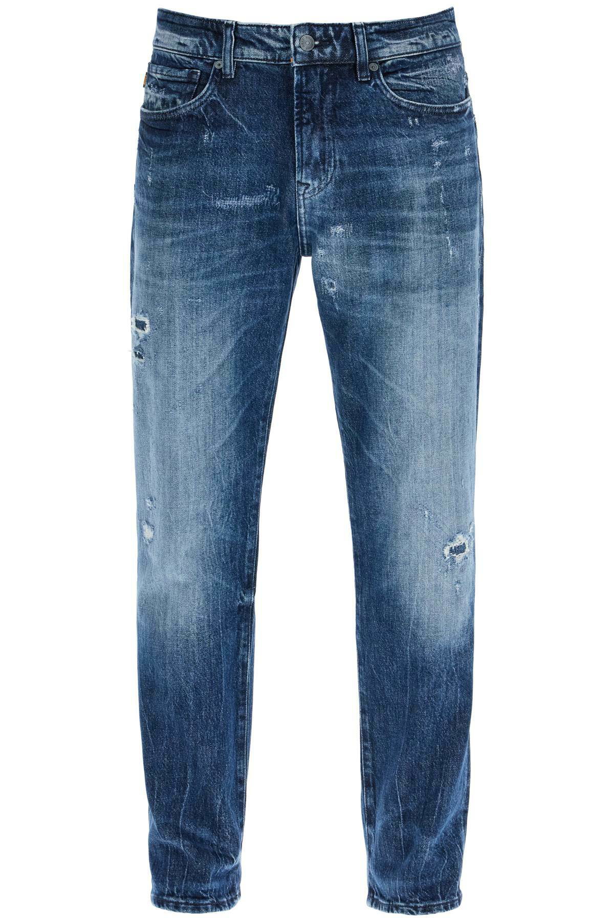 BOSS regular fit turquoise jeans with faded effect Blue BOSS