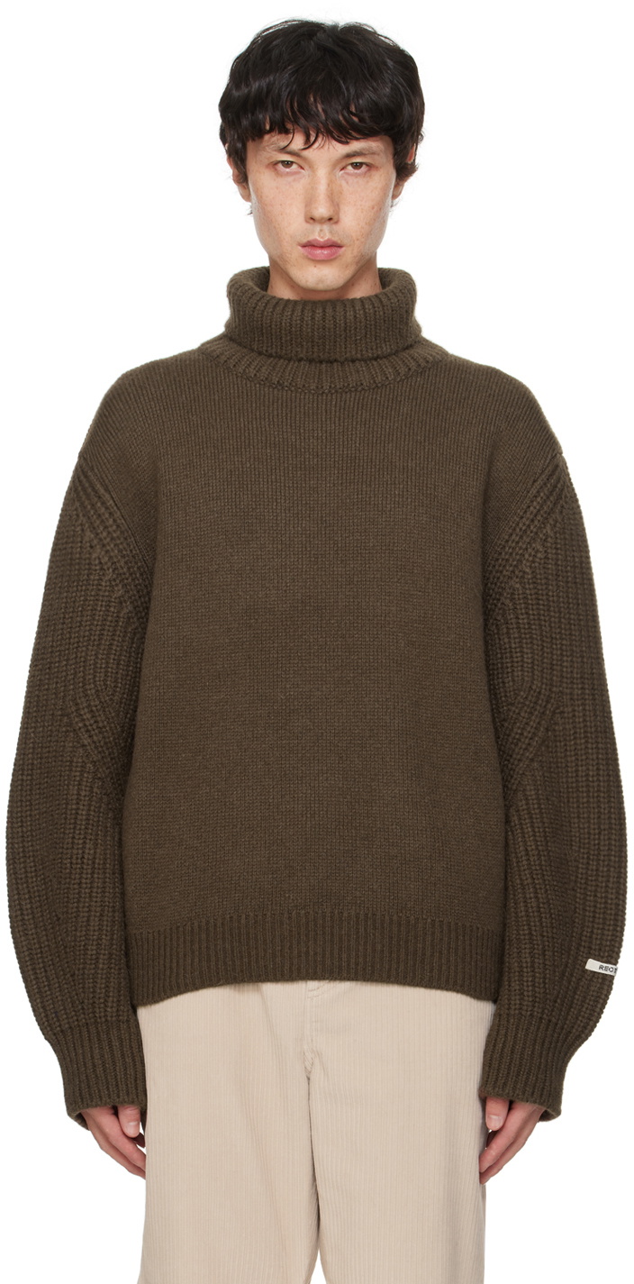 Recto Brown Logo Patch Turtleneck Recto