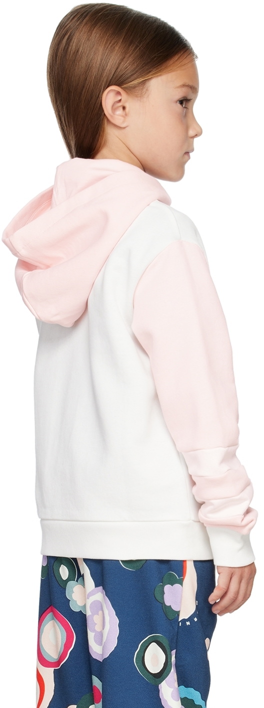 Marni Kids White & Pink College Hoodie Marni