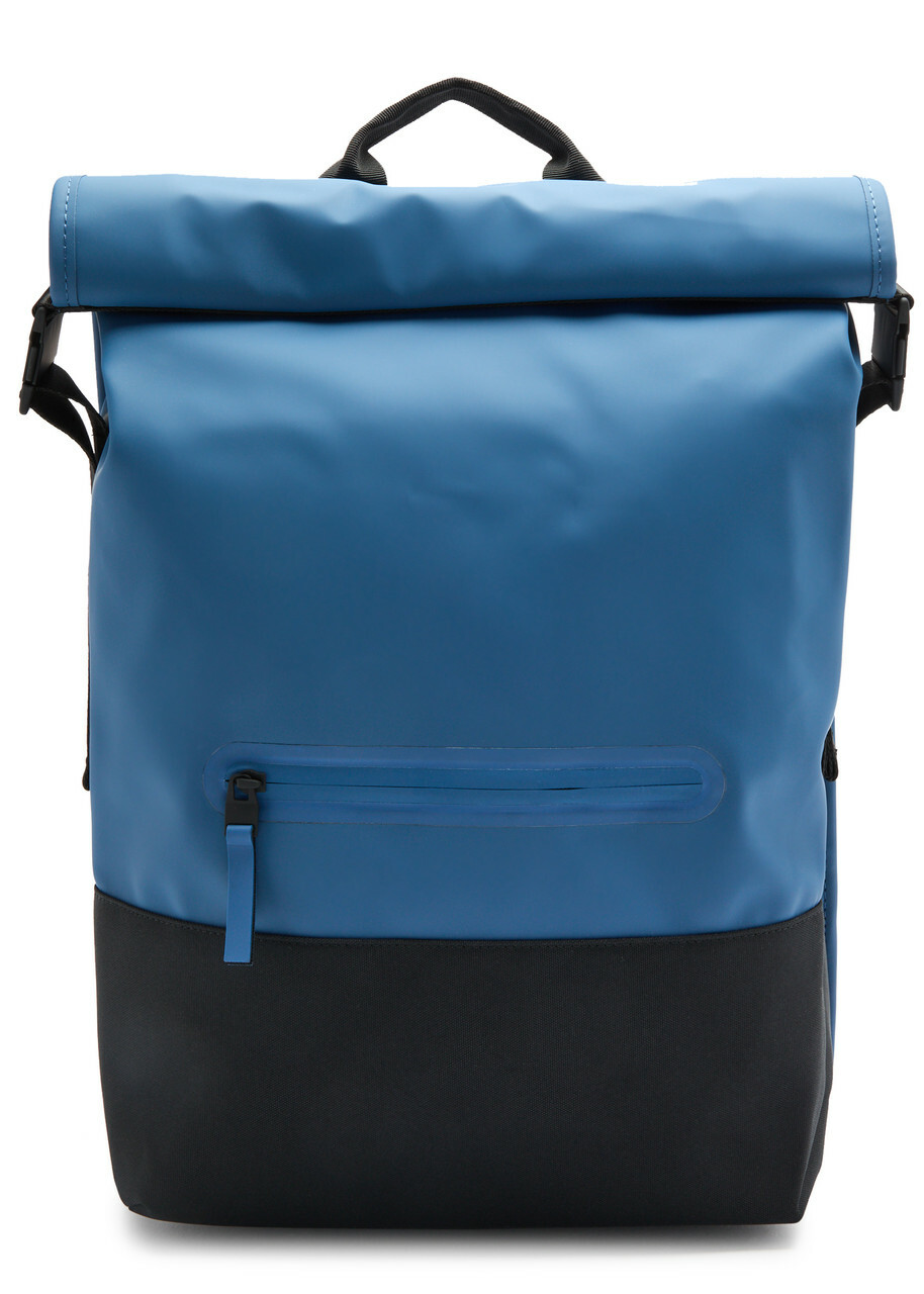 Rains Trail Panelled Rubberised Backpack - Blue - One Size Rains