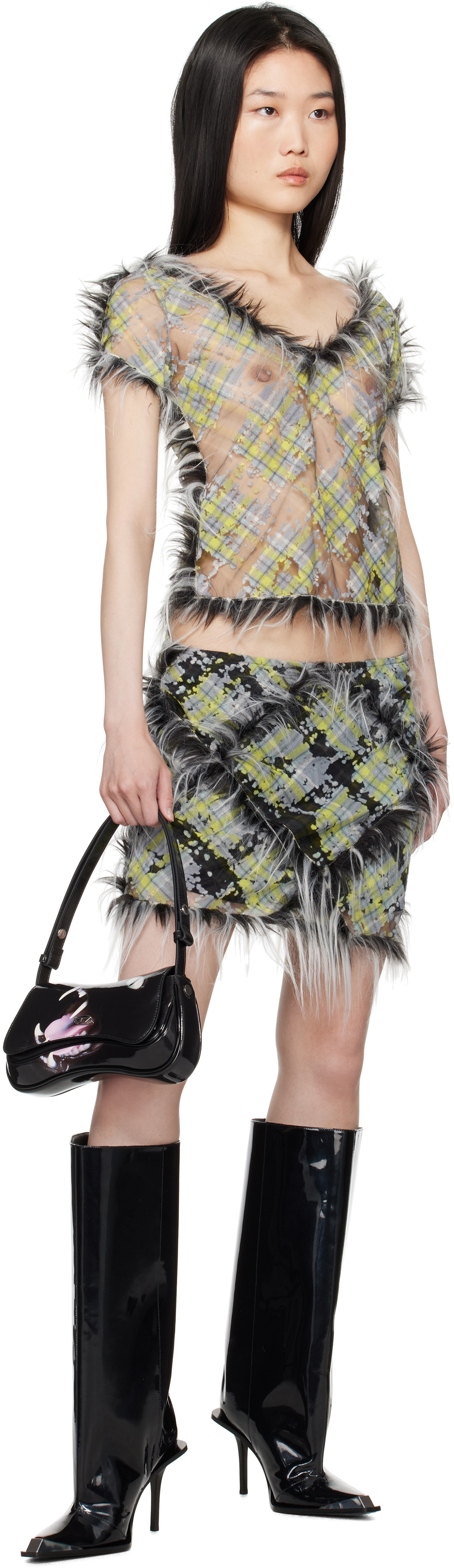 Diesel Black & Green O-Begy Miniskirt Diesel