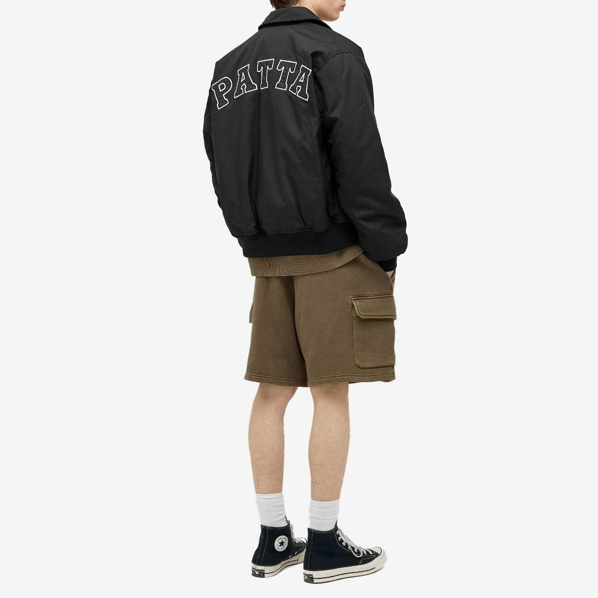 Patta Men's Jet Nylon Bomber Jacket in Black Patta