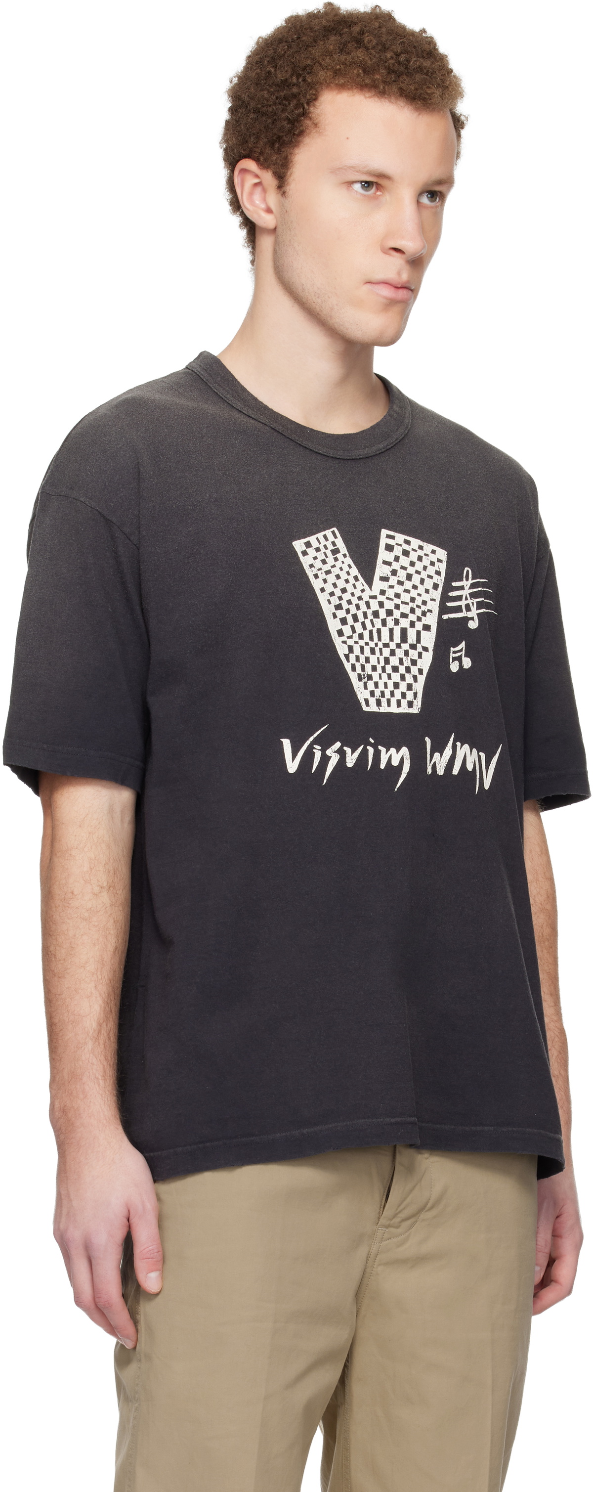visvim Black Jumbo S/S 'V' Crash T-shirt Visvim